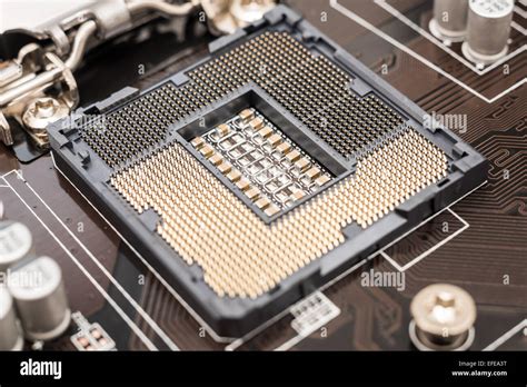 Empty CPU Socket On Computer Motherboard Stock Photo Alamy