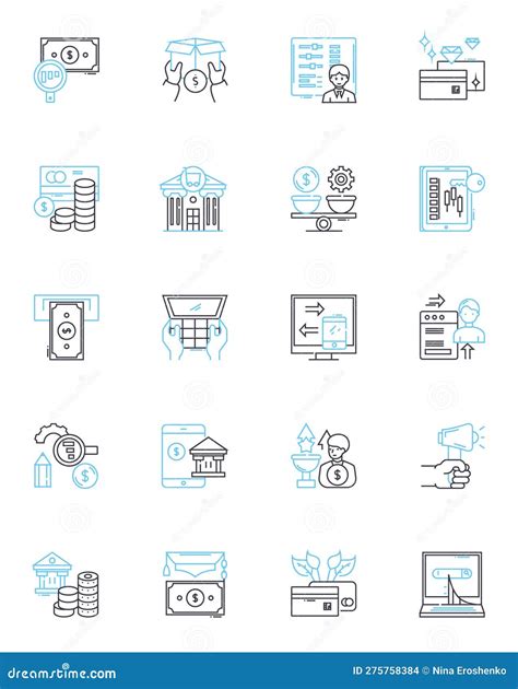 Spreadsheet Accounting Linear Icons Set Cells Formulae Ledger Balance Journal Account