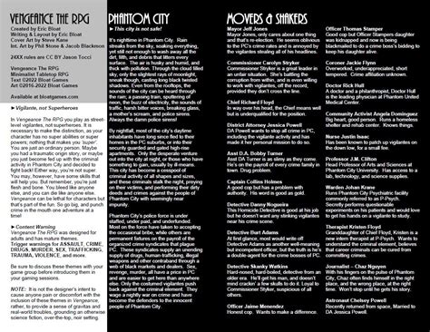 Vengeance The Rpg Modern Minimalist Lo Fi Vigilante Ttrpg By Bloat Games