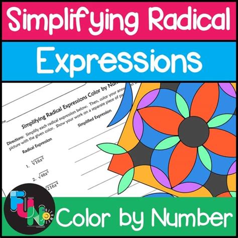 Simplifying Radical Expressions Color By Number Algebra Practice