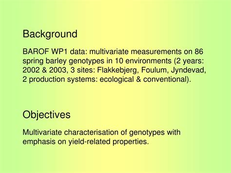 Ppt Analysis Of Multivariate Genotype Environment Data Powerpoint Presentation Id4408610