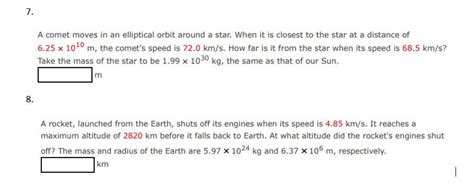 Solved A Comet Moves In An Elliptical Orbit Around A Star