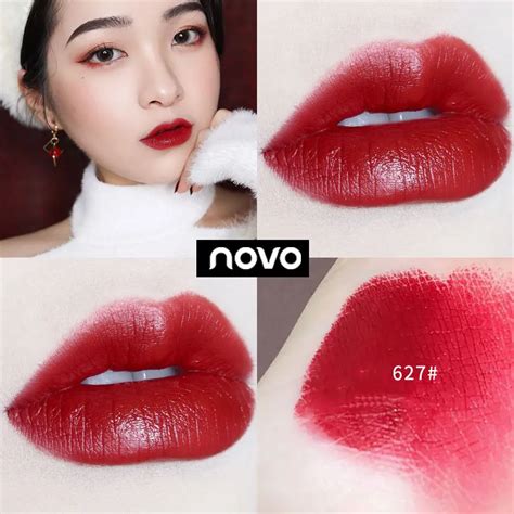 노보 럭셔리 골드 튜브 실키 소프트 매트 립스틱 벨벳 질감 입술 메이크업 수분 섹시한 레드 립 틴트 오래 지속되는 화장품 Tslm립스틱 Aliexpress