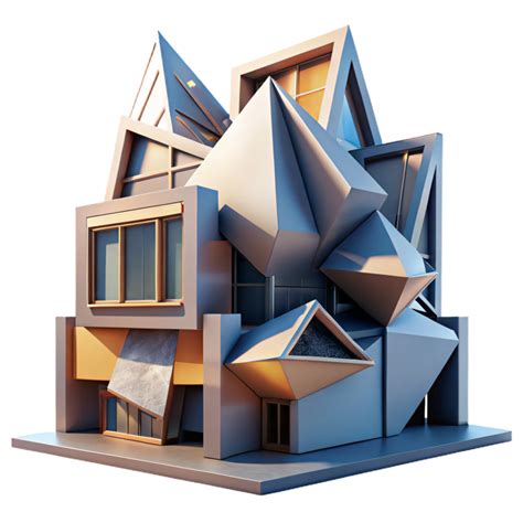 Glorious Standout Deconstructivist Building Fragmented Forms Sharp Angles Dynamic Lighting