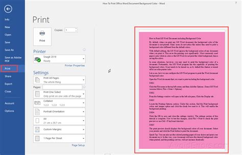 How To Print Office Word Document Background Color AvoidErrors