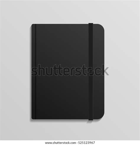 Realistic Black Diary Notebook Elastic Band Stock Vector Royalty Free