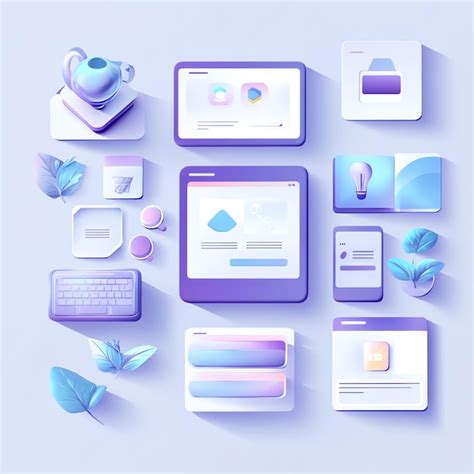Minimalist Ui Design With Flat Icons And Soft Colors Premium Ai Generated Image
