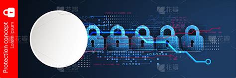 个人数据安全说明网络数据或信息隐私的概念。彩色抽象互联网技术。