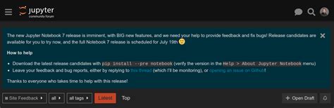 Can We Update The Outdated Banner About Notebook 7 Release Site Feedback Jupyter Community