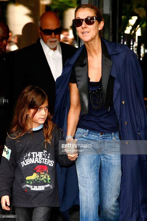 Celine Dion Her Son Rene Charles And Her Husband Rene Leave The Four