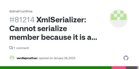 Xmlserializer Cannot Serialize Member Because It Is An Interface · Issue 81214 · Dotnet