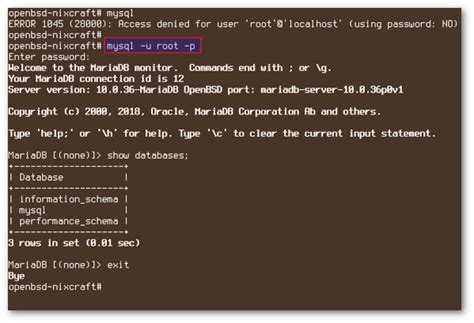 OpenBSD Install MariaDB Database Server NixCraft