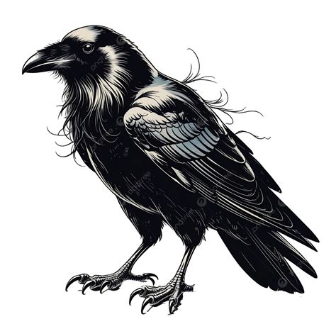 A Majestic Black Raven Isolated Background Raven Black Majestic Png