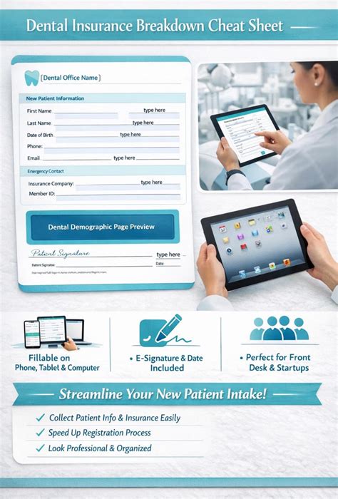 Fillable Dental Patient Demographic And Insurance Intake Form New