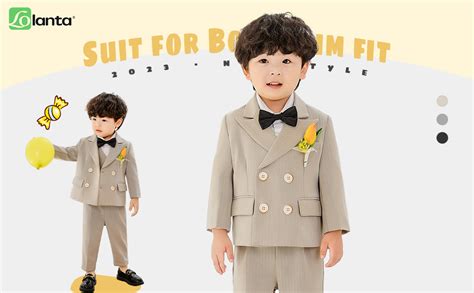 Lolanta Boys Suit 3pcs Tuxedo Jacket Suit Formal Wedding Outfits