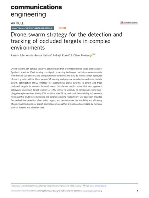 Drone Swarm Strategy For The Detection And Tracking Pdf Aperture