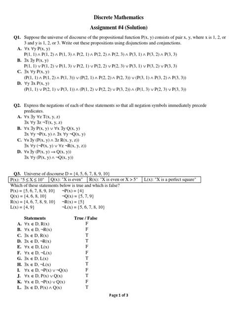 discrete mathematics assignment 4 solution pdf logical truth