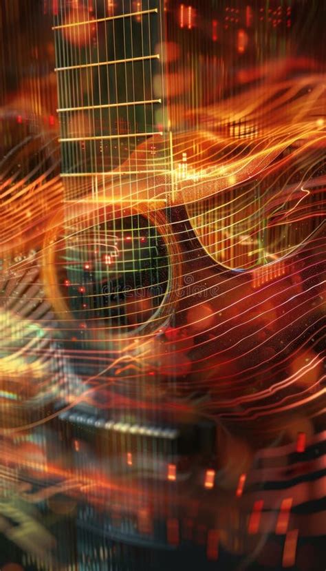 Resonance Of Musical Harmony Illustrated With Subtle Sound Waves And