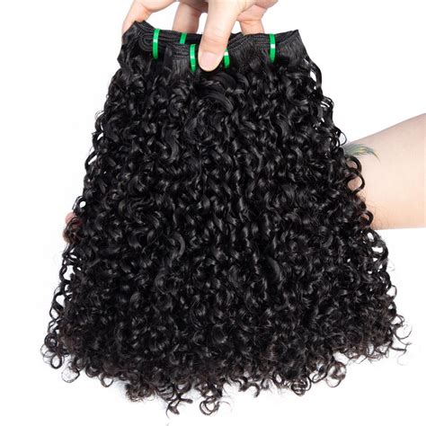 Pixie Pissy Curls Hair Bundles Funmi Bouncy Curly Double Drawn 100 Brazilian Human Hair Bundle