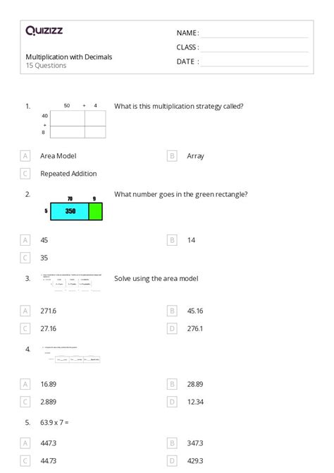 50 Multiplication With Arrays Worksheets For 6th Grade On Quizizz