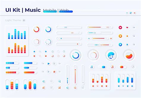Music Settings Ui Elements Kit Ux Button Bar Vector Ux Button Bar Png And Vector With