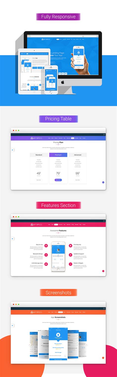 App Landing Html5 Template Free Psd On Behance
