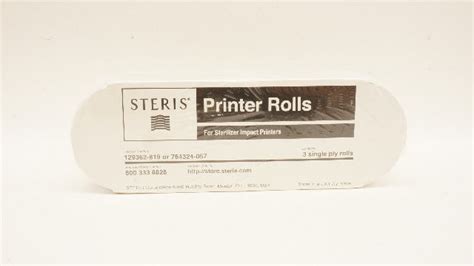 Steris 129362 819 Printer Single Ply Rolls Pack Of 3