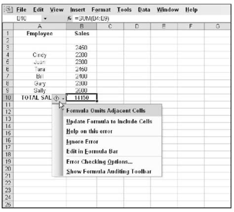 Correcting Formulas In Excel