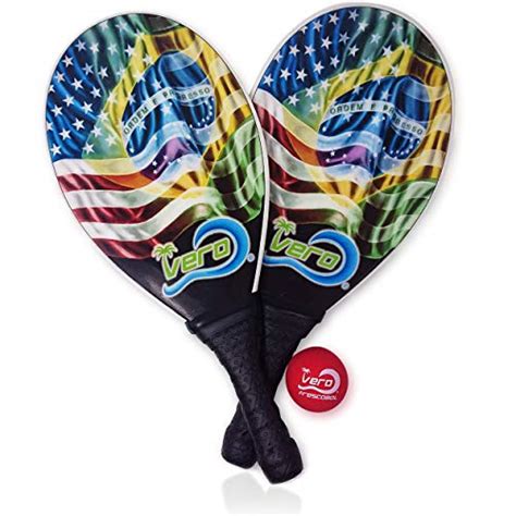 Vero Frescobol Fiberglass Beach Paddleball Paddle Set Brazil Usa Model Official Ball Bag