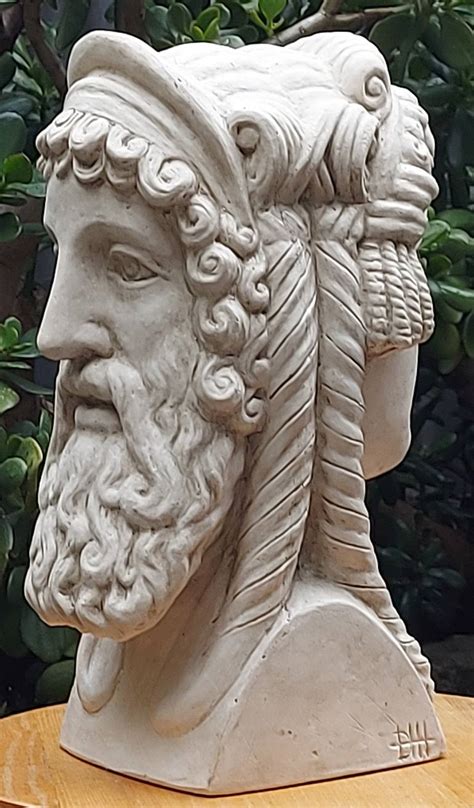 Janus The Two Faced Roman God Outdoor Sculpture By Val Jelobinski