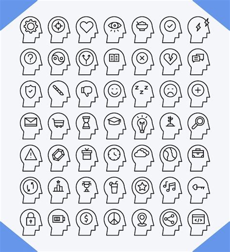 Premium Vector Vector Human Mind Line Icon Set