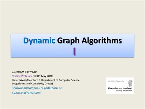 Ppt Dynamic Graph Algorithms Powerpoint Presentation Free Download