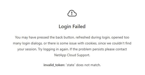 Bluexp Login Failed With State Does Not Match Error Netapp Knowledge Base