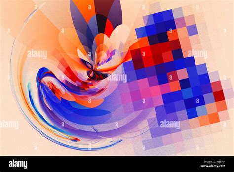 Colored Squares And Curves Curved Lines Form A Beautiful Pattern Stock Photo Alamy