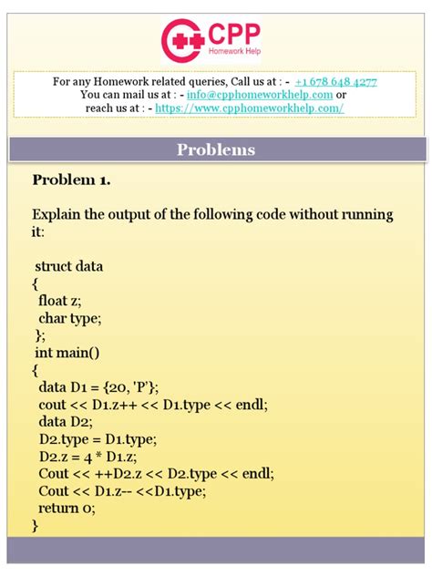 C Homework Help Pdf Class Computer Programming Data Type