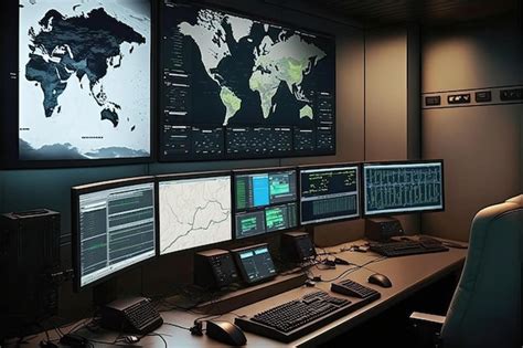 Premium Photo Empty Command Center Interior