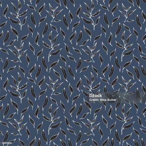 인쇄를 위한 파란 어두운 꽃 수채화 Seamless 본 나뭇잎과 나뭇가지를 얽히고설킨 손으로 그립니다 직물 직물 인쇄 표지 배너