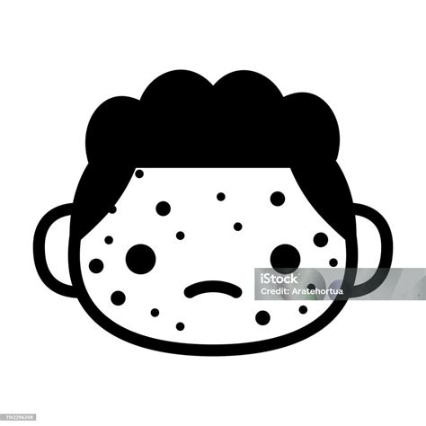 Kartun Karakter Emoji Lucu Dengan Cacar Air Ilustrasi Stok Unduh