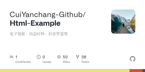 GitHub CuiYanchang Github Html Example 电子相册动态时钟抖音罗盘等