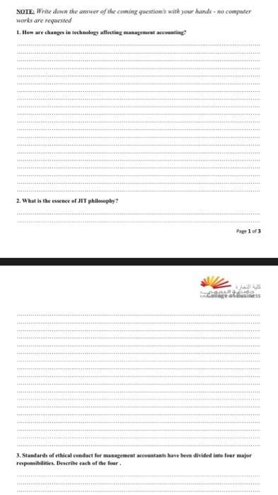 solved note write down the answer of the coming questions
