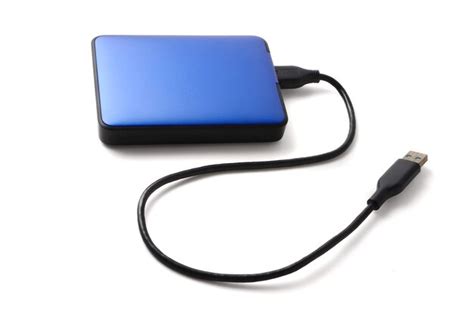 Premium Photo External Hard Disk Drive With Cable On A White Background