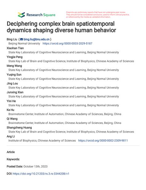 Pdf Deciphering Complex Brain Spatiotemporal Dynamics Shaping Diverse