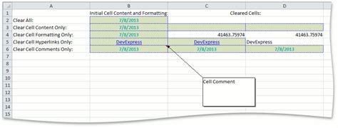 How To Clear Cells Of Content Formatting Hyperlinks And Comments Office File API