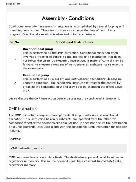 Assembly Conditions Pdf Computer Science Computer Programming Assembly Conditions Pdf Computer Science Computer Programming