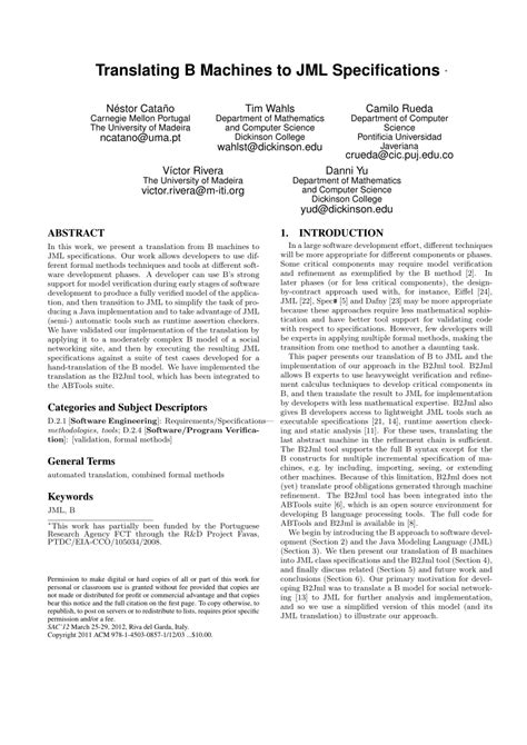 Pdf Translating Event B To Jml Specified Java Programs