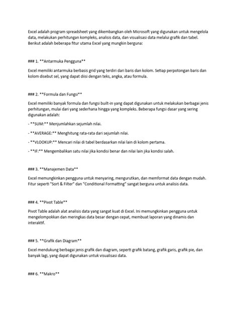 Excel Adalah Program Spreadsheet Yang Dikembangkan Oleh Microsoft Yang Digunakan Untuk Mengelola