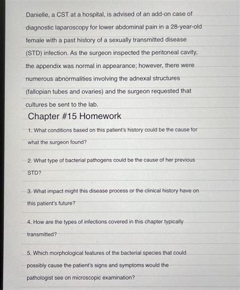 Solved Danielle A CST At A Hospital Is Advised Of An Chegg Com