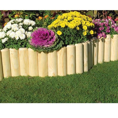 Wooden 6″ Garden Edging Border Log Roll 4 Pack Pure Garden Buildings