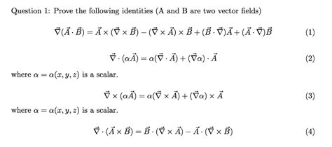 Solved Prove The Following Identities A And B Are Two