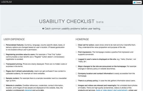 Usability Checklist Catch Common Problems
